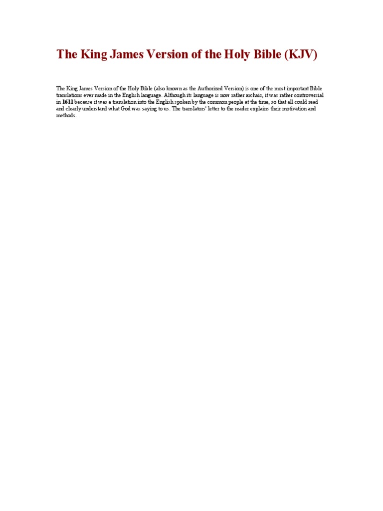 King James Bible | PDF | King James Version | Translations