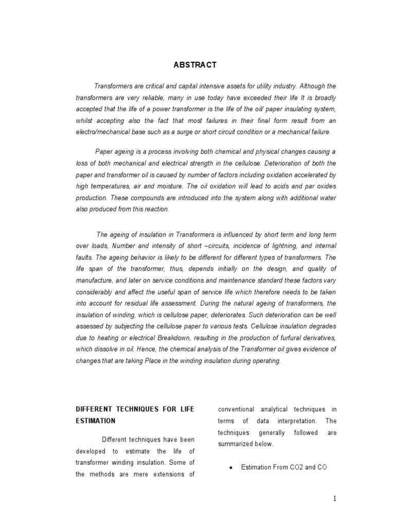 Assessing Transformer Insulation Degradation Through Different Life ...