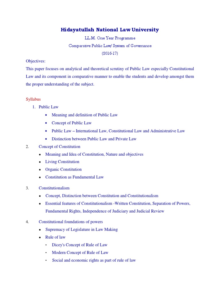 Comparative Public Law | PDF | Separation Of Powers | Public Law