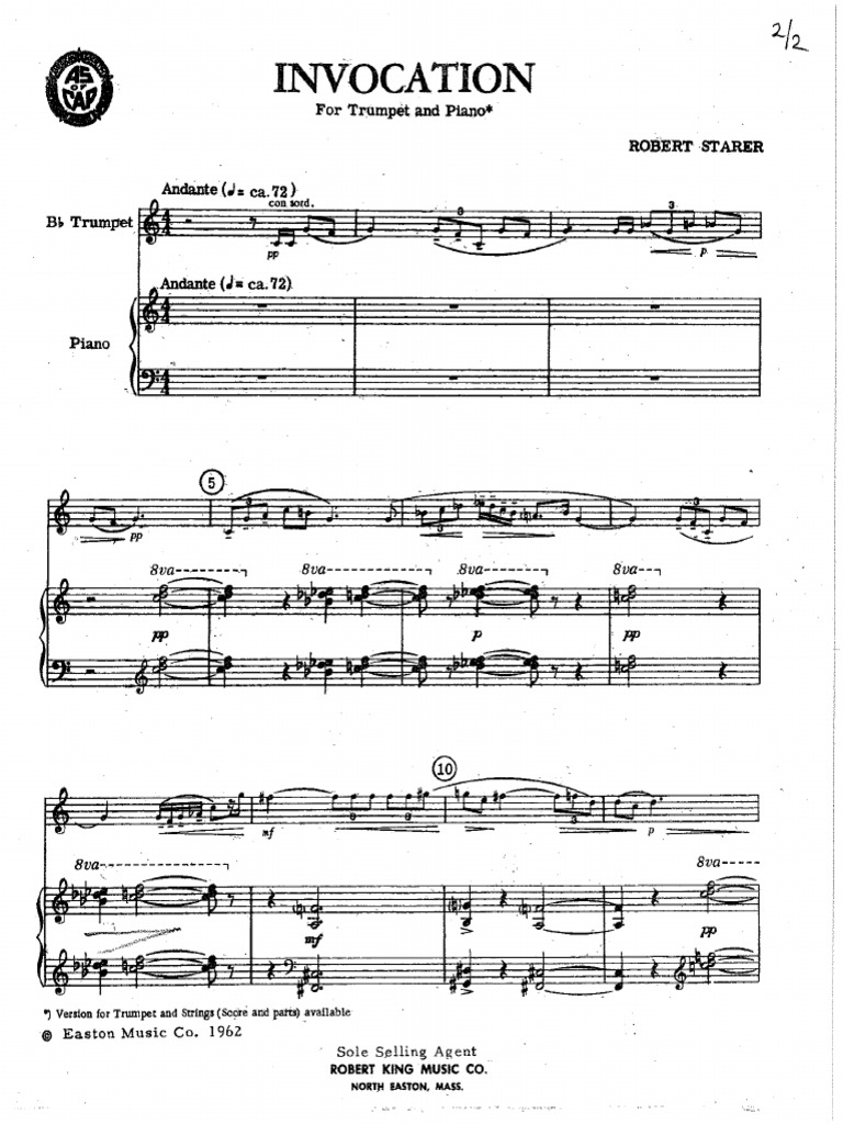 Invocation Trumpet and Piano | PDF