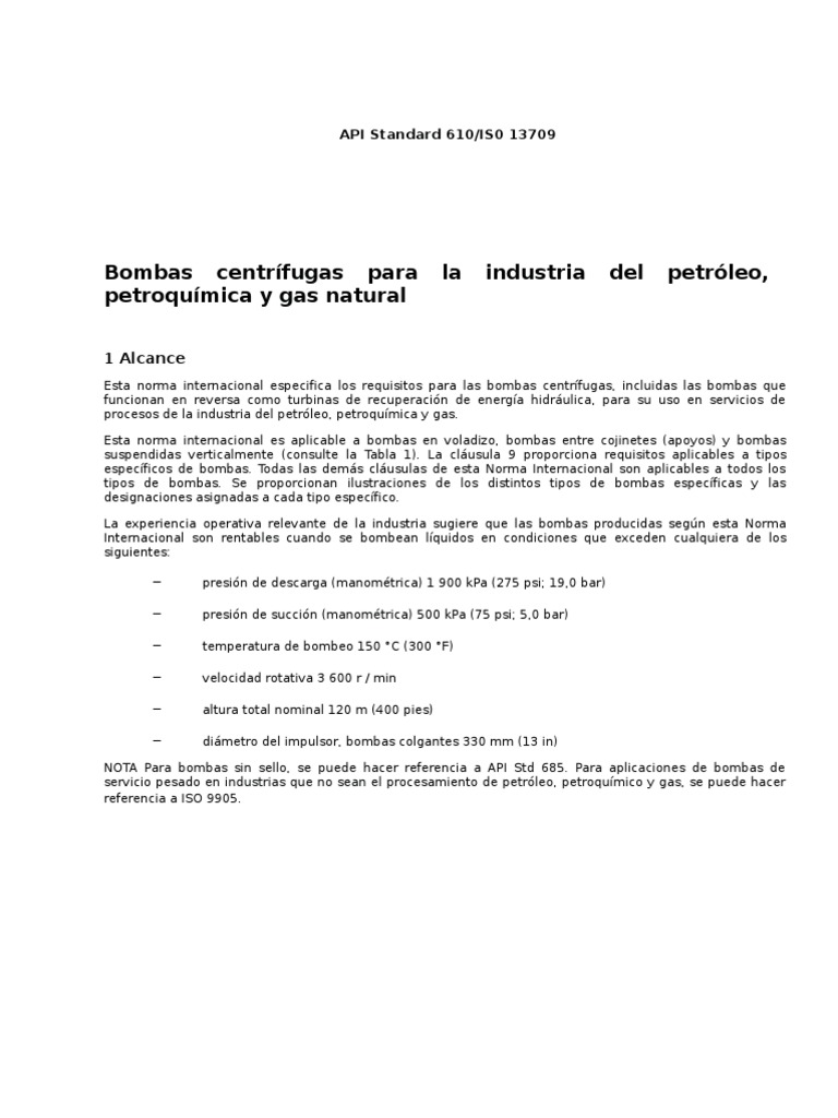 Páginas desdeAPI 610-11th - ISO 13709-2009 Centrifugal Pumps | PDF | Tecnología