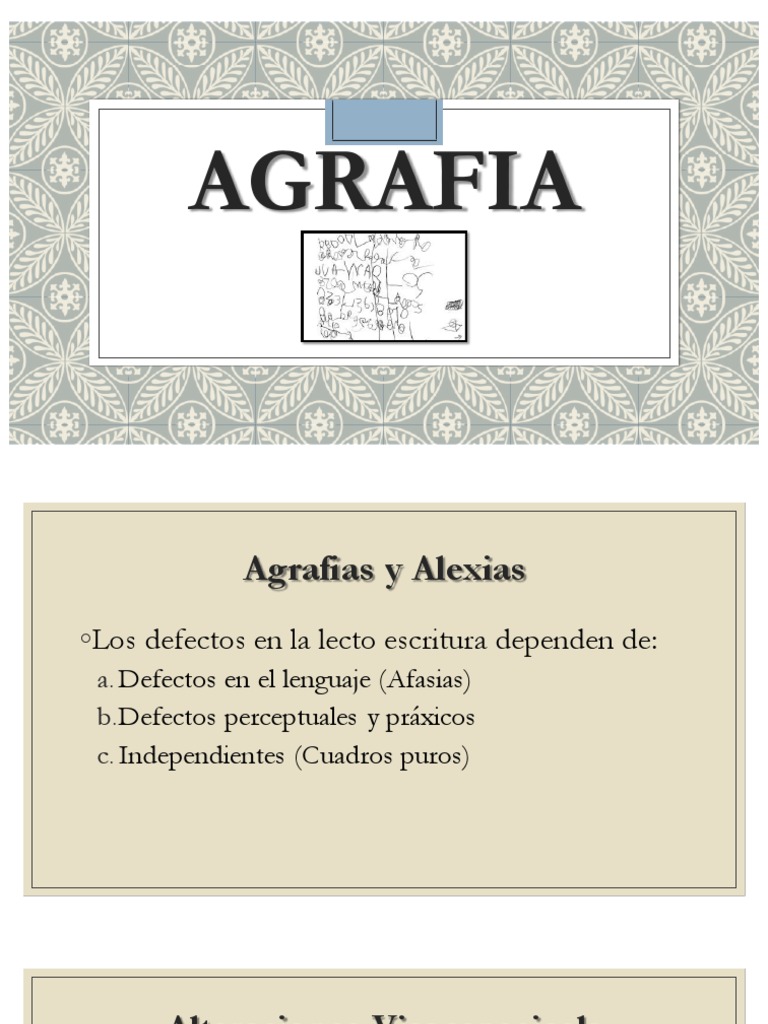 Definición y Tipos de Agrafia | PDF | Afasia | Escritura
