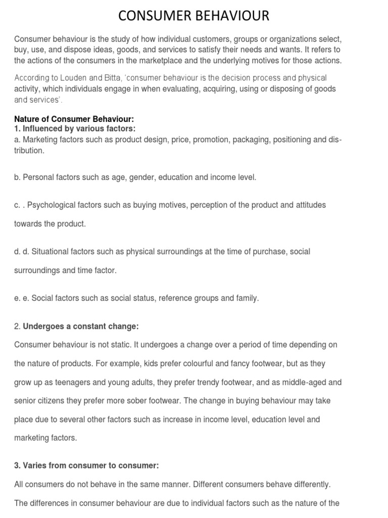 Consumer Behaviour | PDF | Consumer Behaviour | Behavior