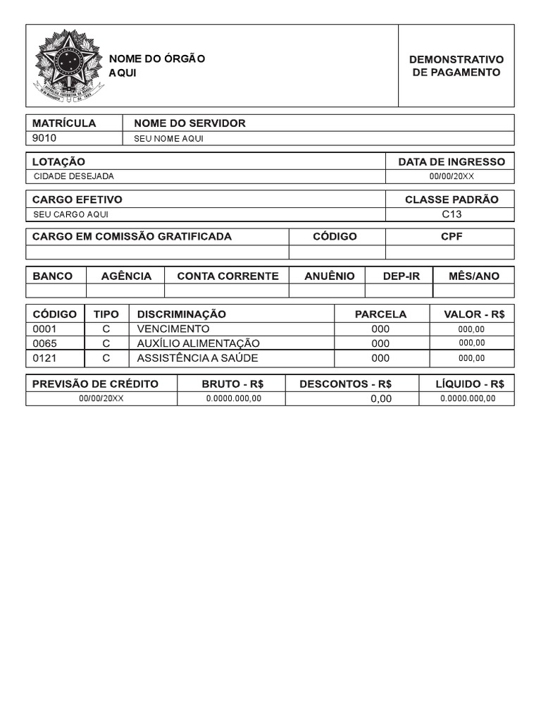 Contra Cheque Editável TRT | PDF