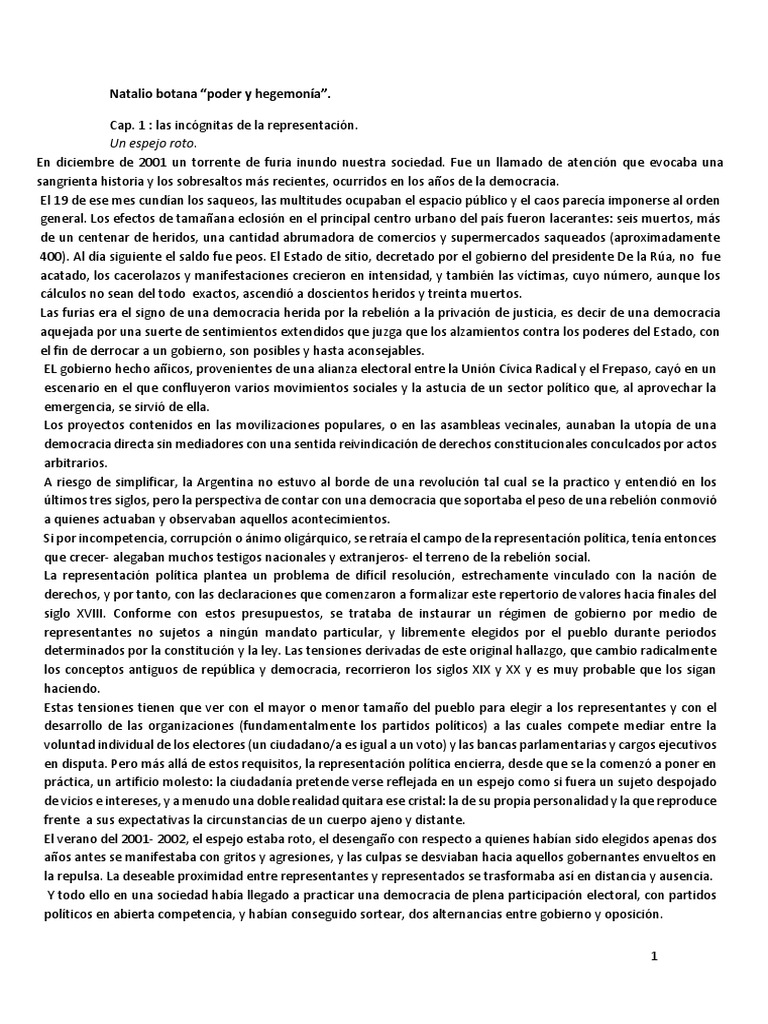 Resumen de Natalio Botana | PDF | Partidos políticos | Democracia