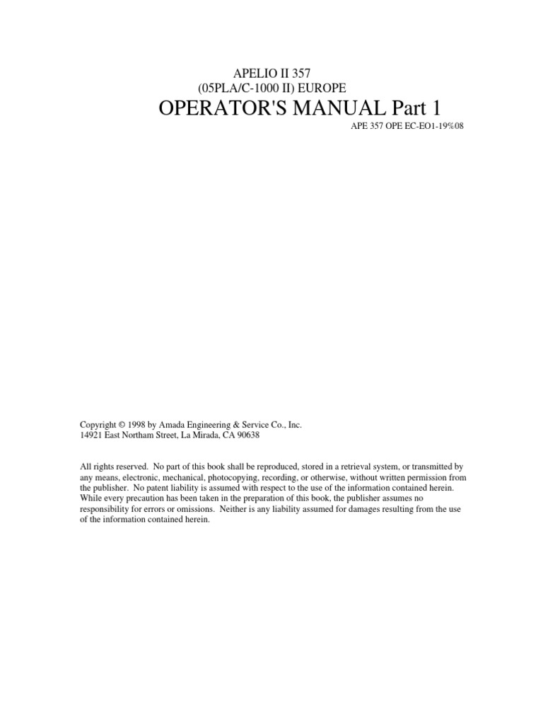 Apelio Operation Manual 1 PDF | PDF | Numerical Control | Switch