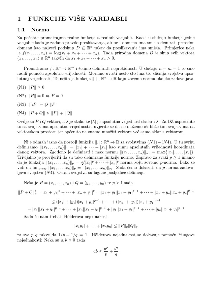 Teorija Iz Funkcija Više Varijabli | PDF