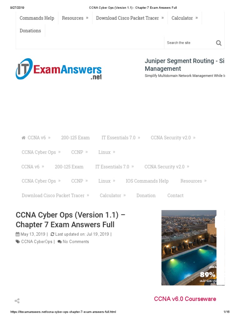 CCNA Cyber Ops (Version 1.1) - Chapter 7 Exam Answers Full | PDF | Denial Of Service Attack ...