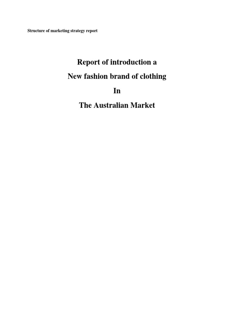 Structure of Marketing Strategy Report | PDF | Brand | Marketing