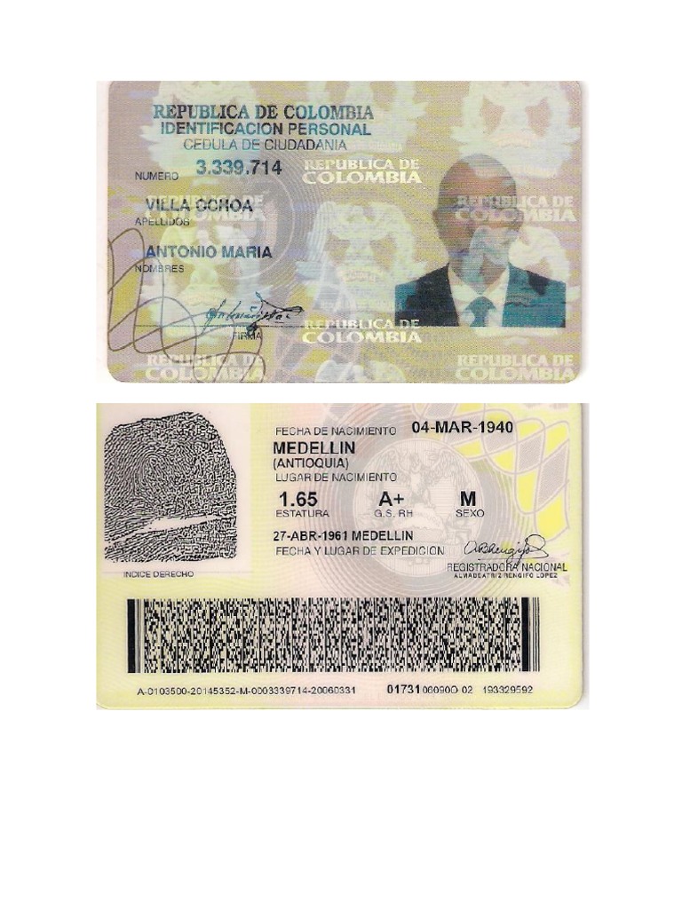 Cedula Antonio Villa Ochoa | PDF