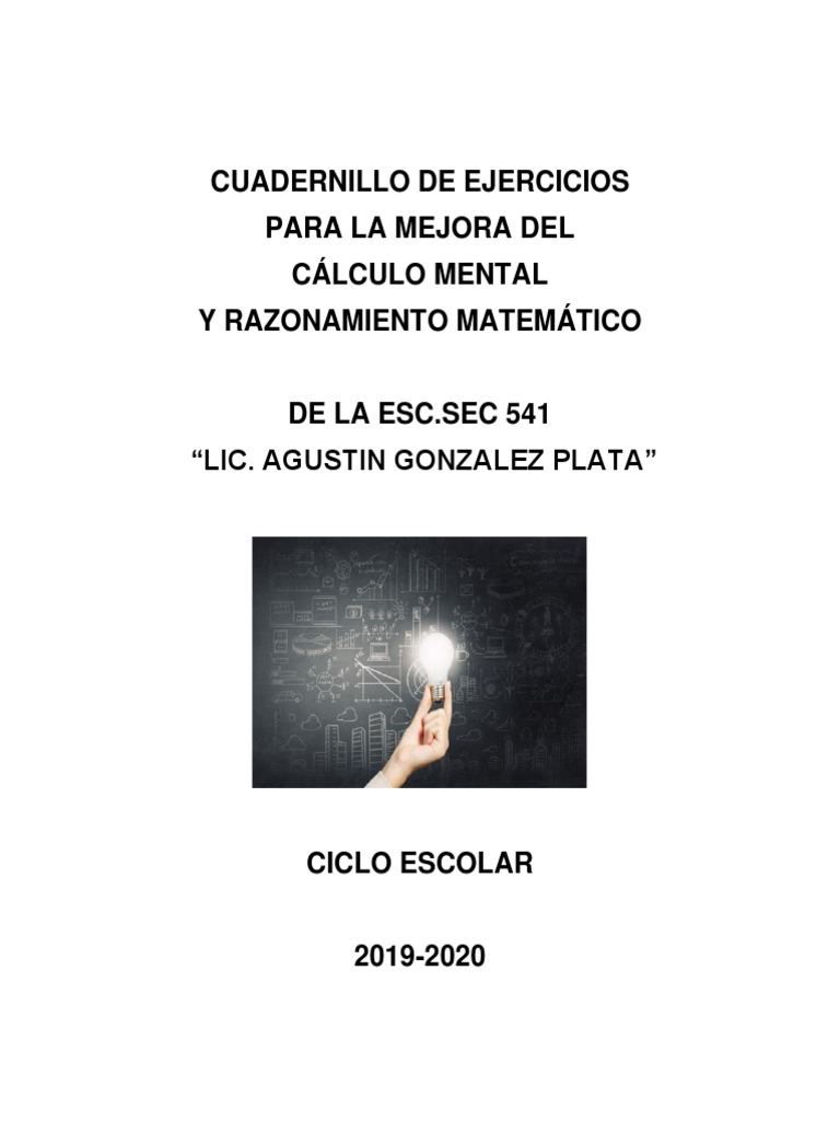 Cuadernillo de Calculo Mental 2019 - 2020 | PDF | Comunicación escrita | Aritmética
