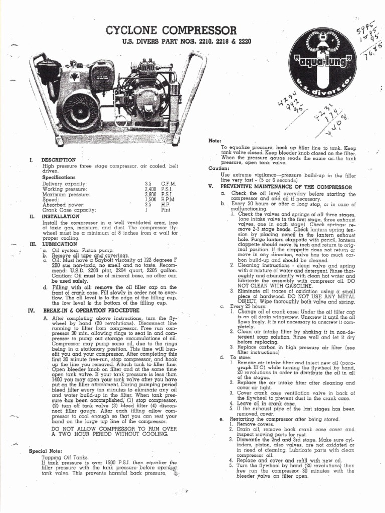 Cyclone Compressor | PDF | Cylinder (Engine) | Piston