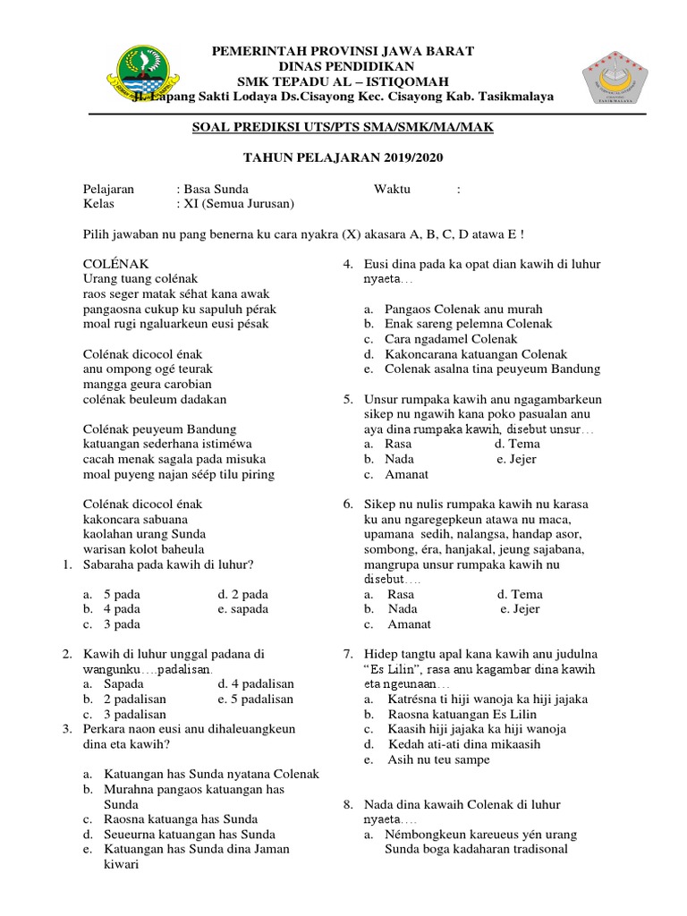 Soal Basa Sunda | PDF