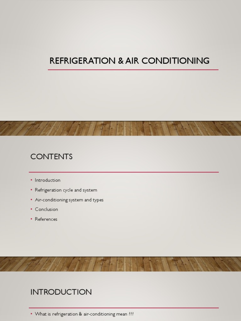 Refrigeration & Air-Conditioning Presentation | PDF | Air Conditioning ...