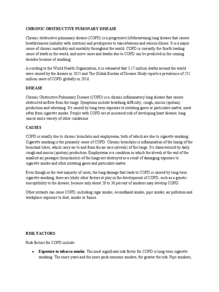 Non-Communicable Disease - COPD | PDF | Chronic Obstructive Pulmonary Disease | Exhalation