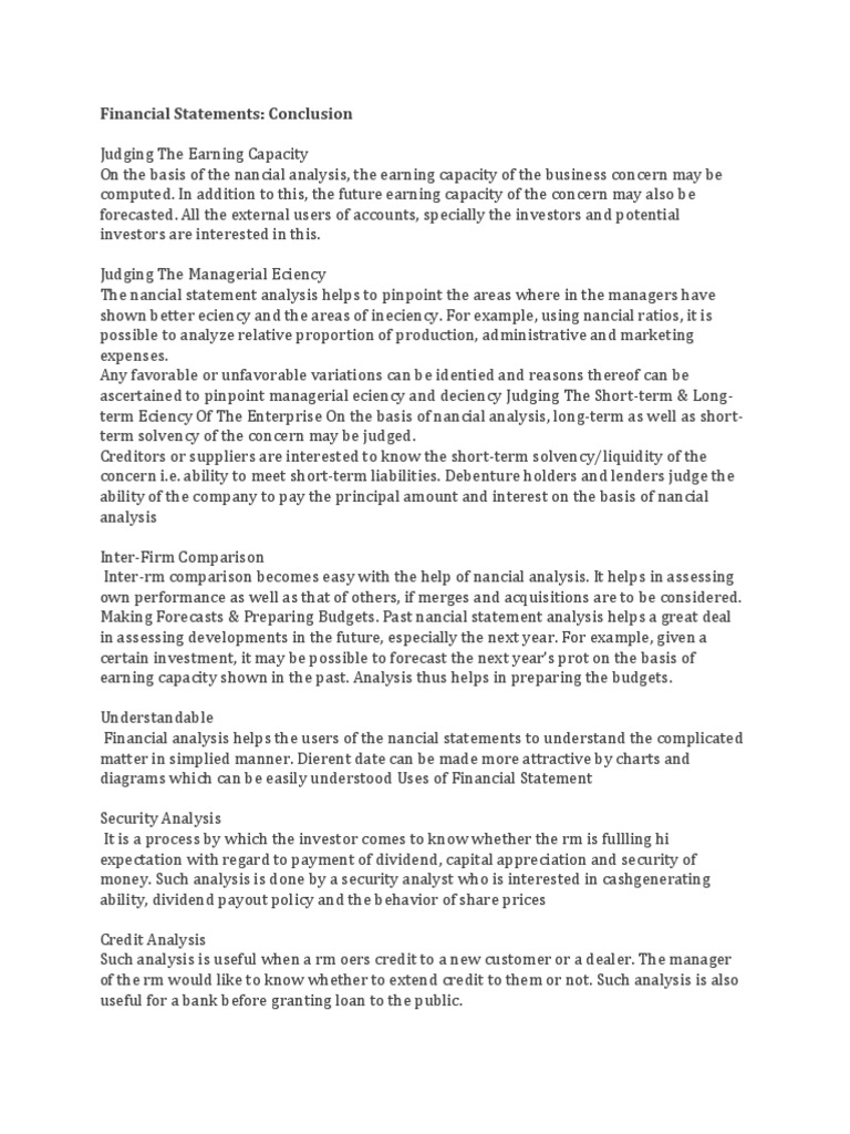 Final Accounts Conclusions | PDF | Equity (Finance) | Debt