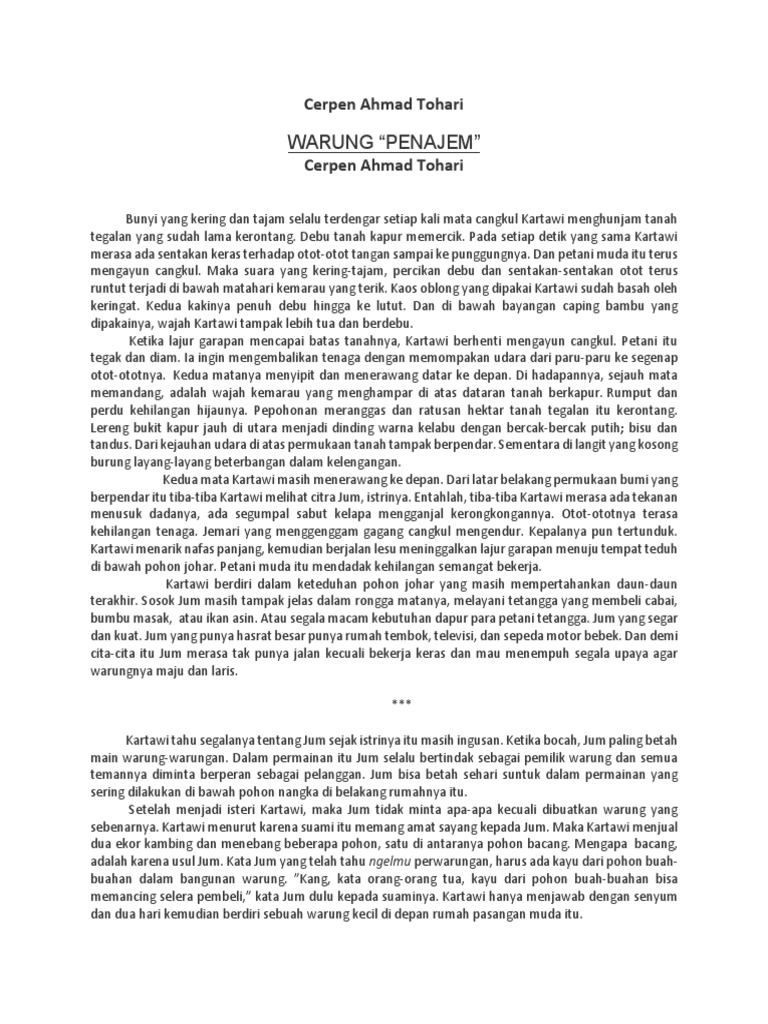 Cerpen Ahmad Tohari | PDF