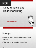 Campus Journalism - Copyreading and Headline Writing | PDF | Copy ...