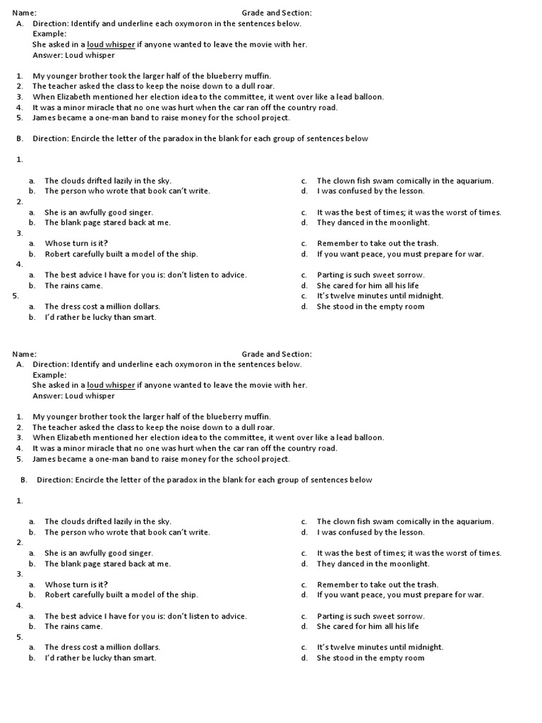 activity for grade 7