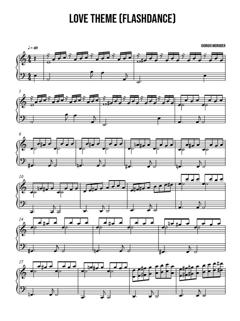 Flashdance Love Theme - Piano Sheet Music PDF | PDF