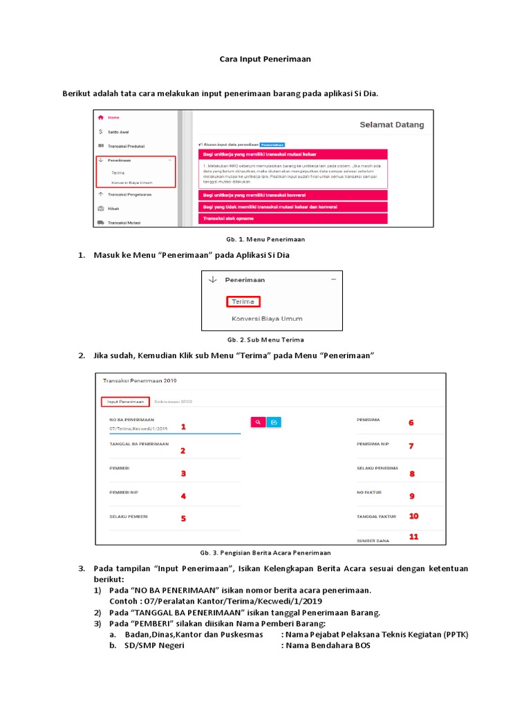 Panduan Input Penerimaan Barang Si Dia | PDF | Bisnis | Pengelolaan ...