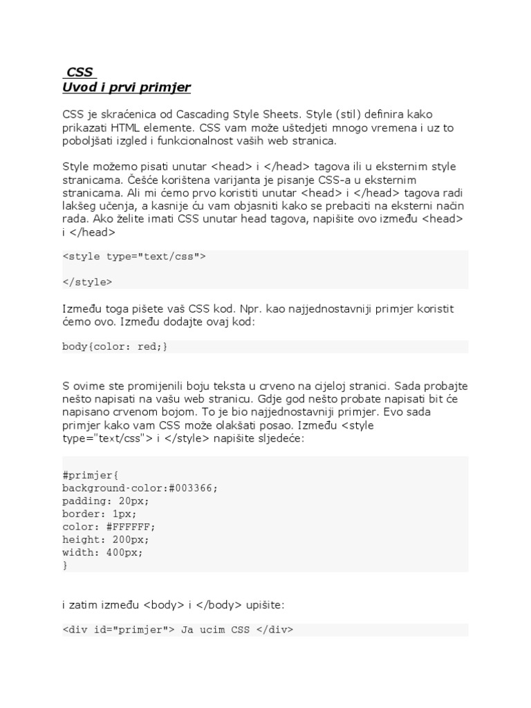 Css Uvod | PDF