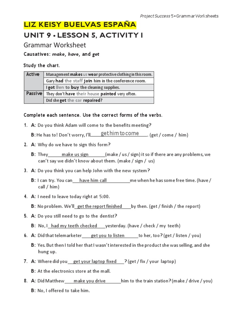Unit #9, Lesson 5. Worksheet | PDF