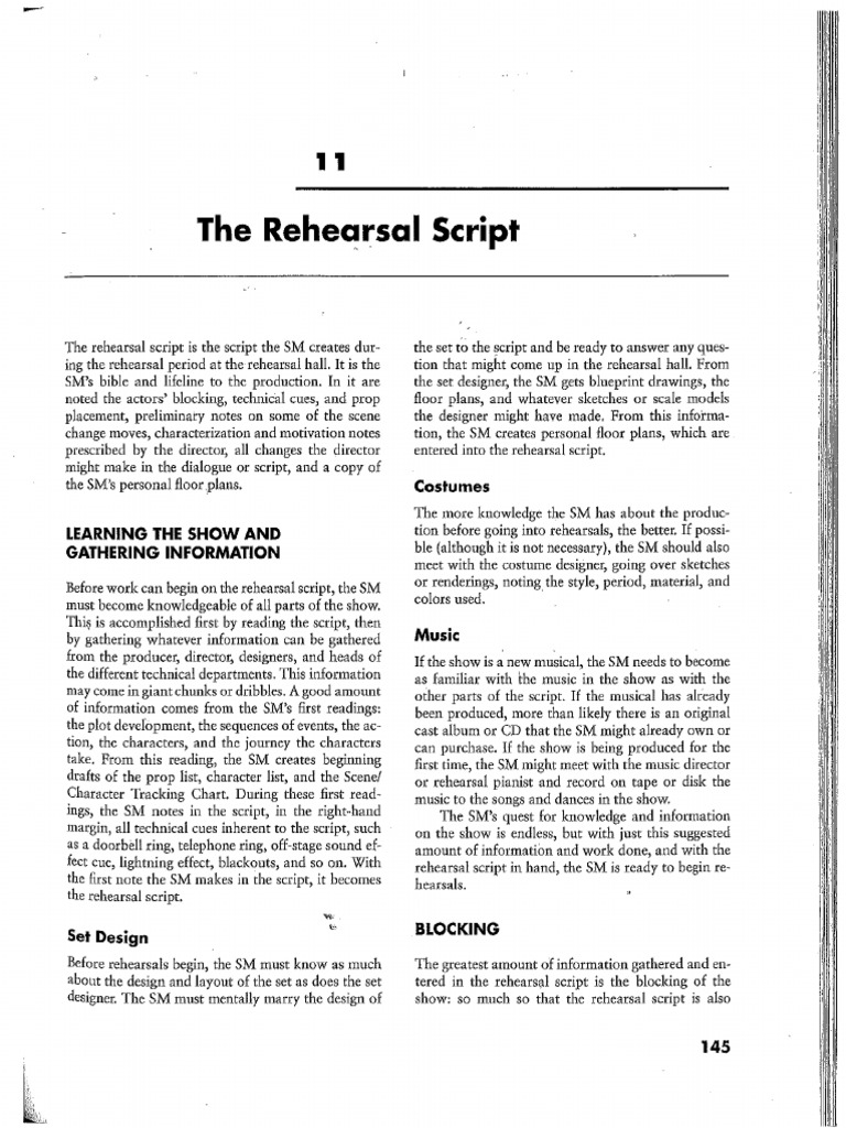 The Rehearsal Script - Larry Fazio | PDF