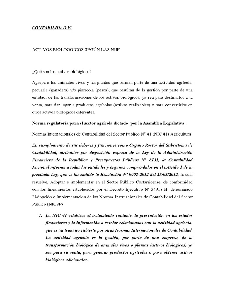 Contabilidad VL Activos Biologicos | PDF | normas internacionales de ...