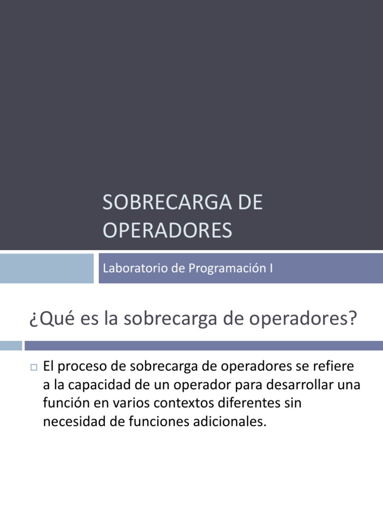 Sobrecarga de Operadores - Programacion | PDF | C ++ | Objeto (informática)