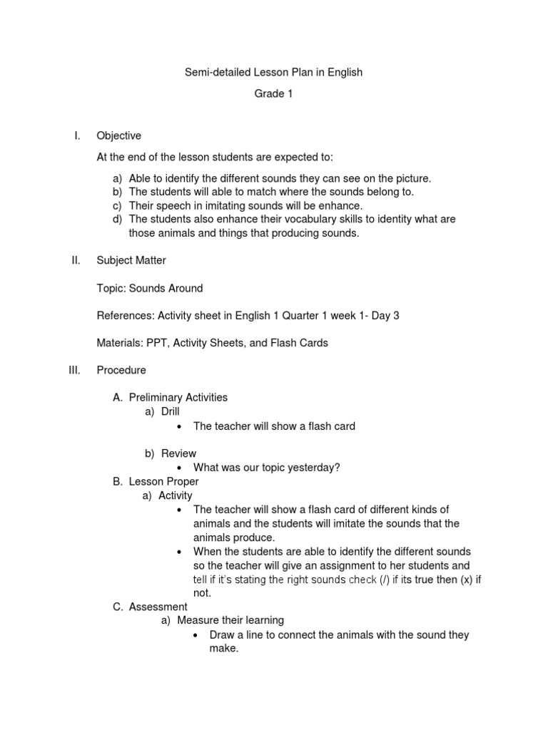 Semi Detailed Lesson Plan | PDF