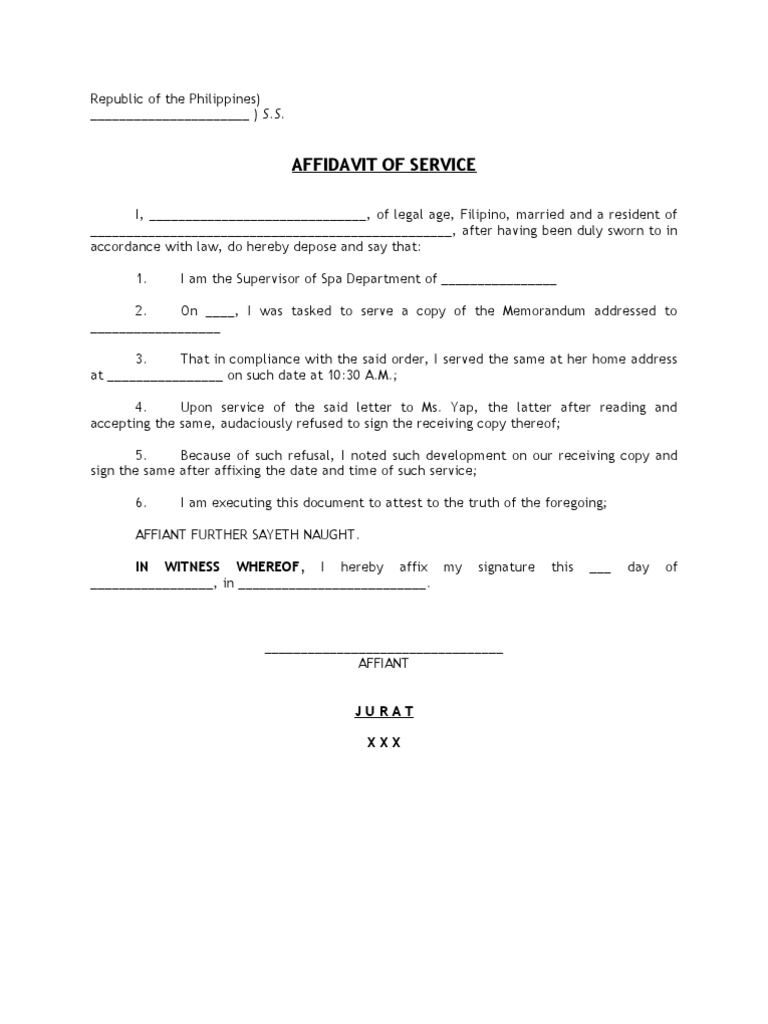 Affidavit of Service | PDF | Law