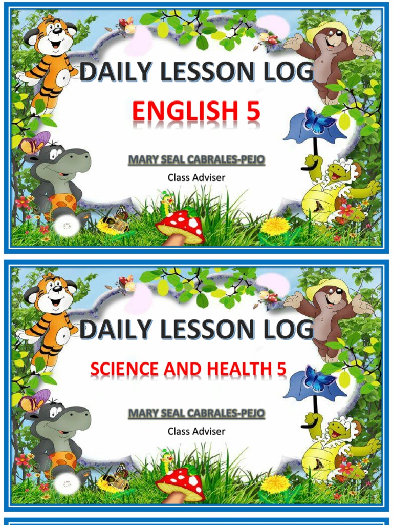 Editable Daily Lesson Log Cover Design | PDF | Self-Improvement | Wellness