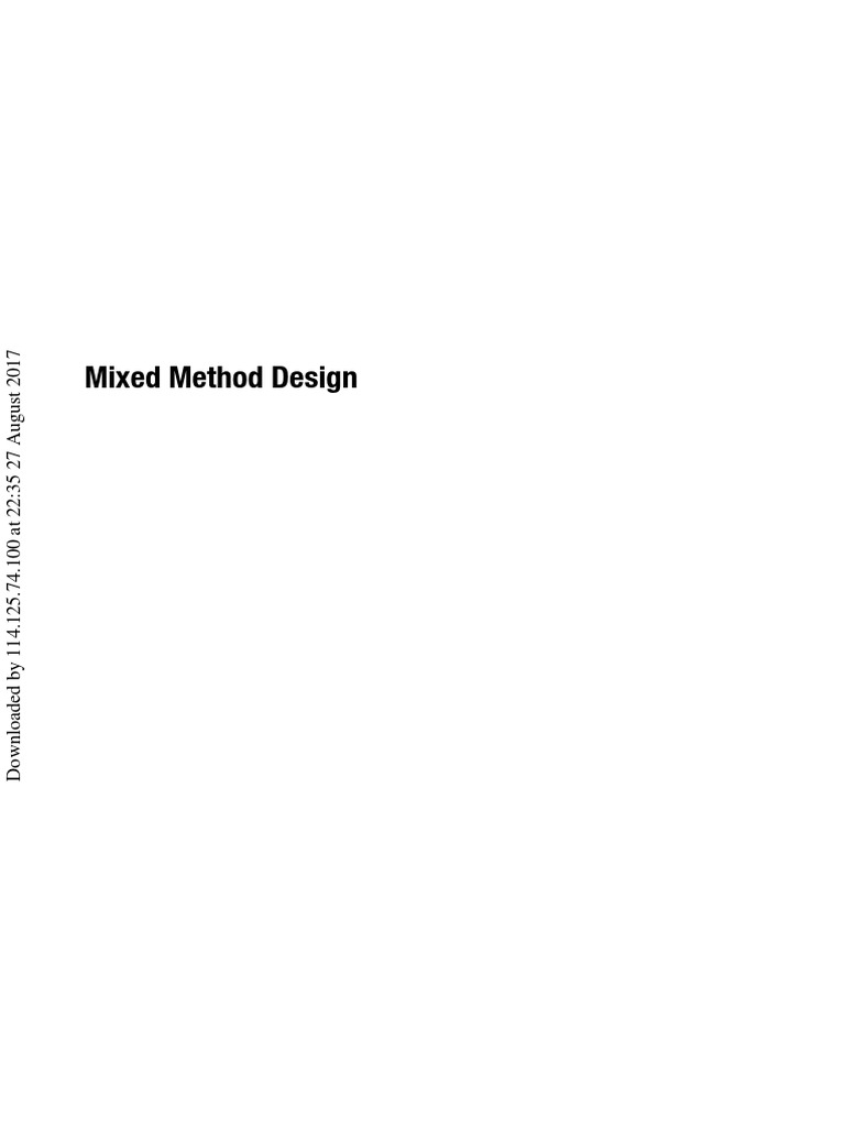 Mixed Method Design | PDF | Qualitative Research | Ethnography