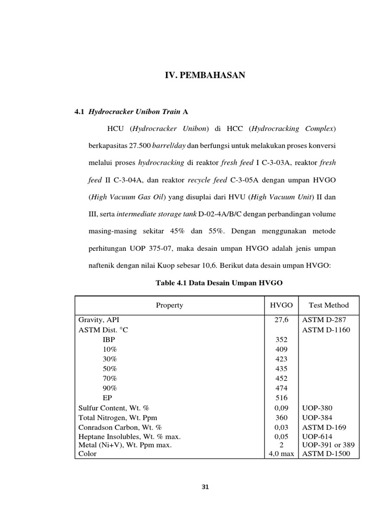 Proses Hydrocracking HCU Train A | PDF