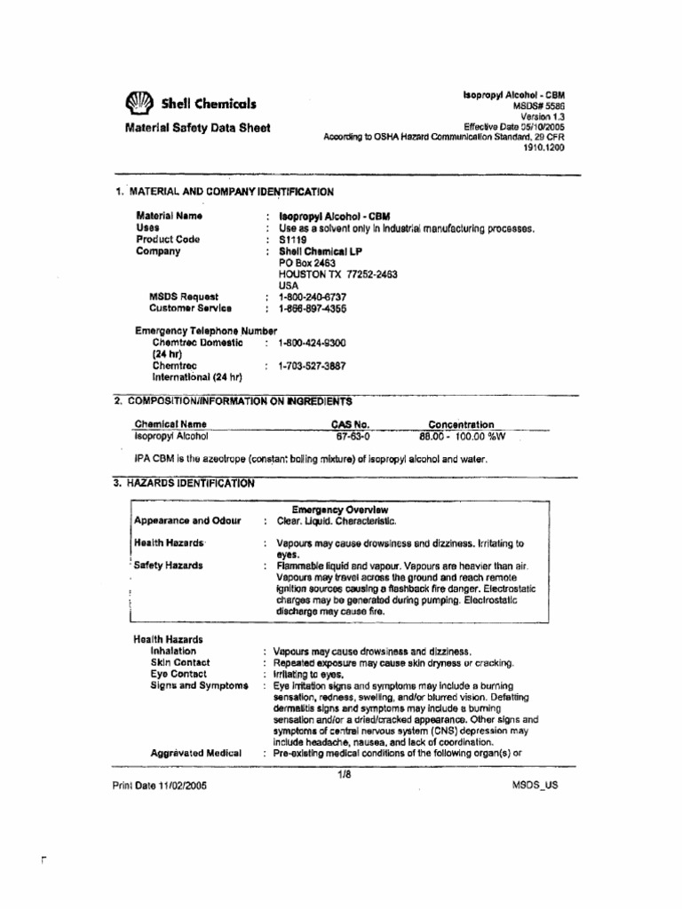 MSDS Ipa PDF | PDF