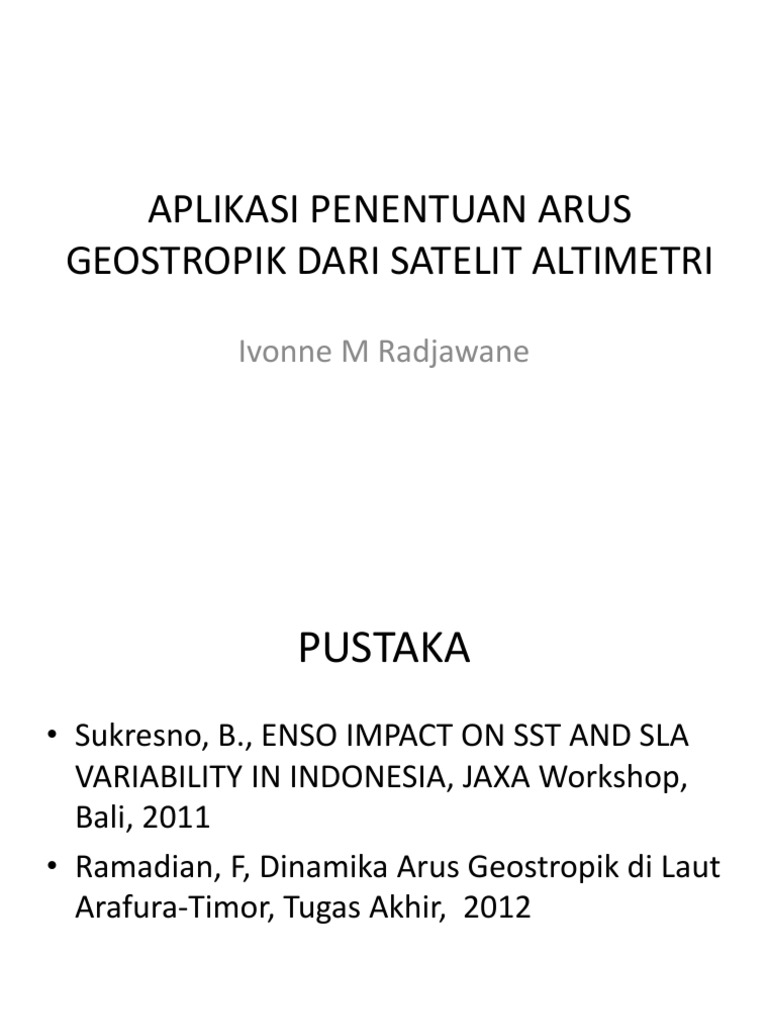 Arus Geostropik Satelit Altimetri | PDF