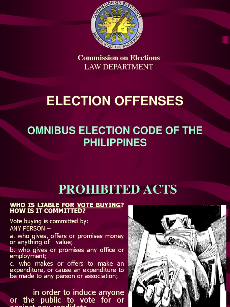 Election Offenses | PDF | Elections | Polling Place