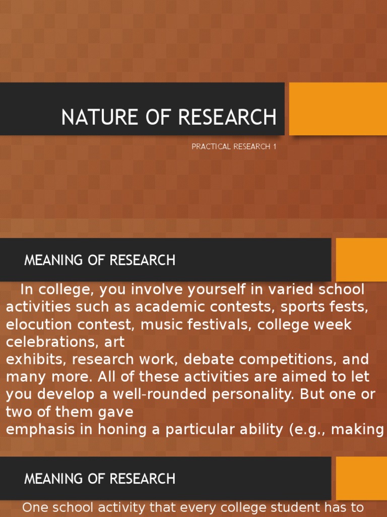 Nature of Research | PDF | Data | Scientific Method