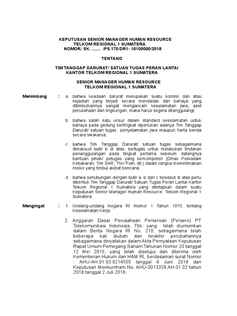 Tim Tanggap Darurat Telkom Sumatera | PDF | Sains & Matematika