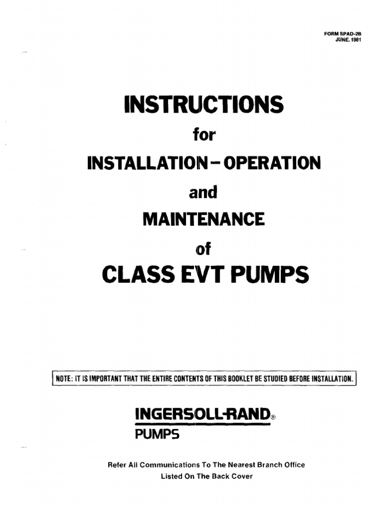 Manual Ingersoll Rand | PDF | Pump | Bearing (Mechanical)