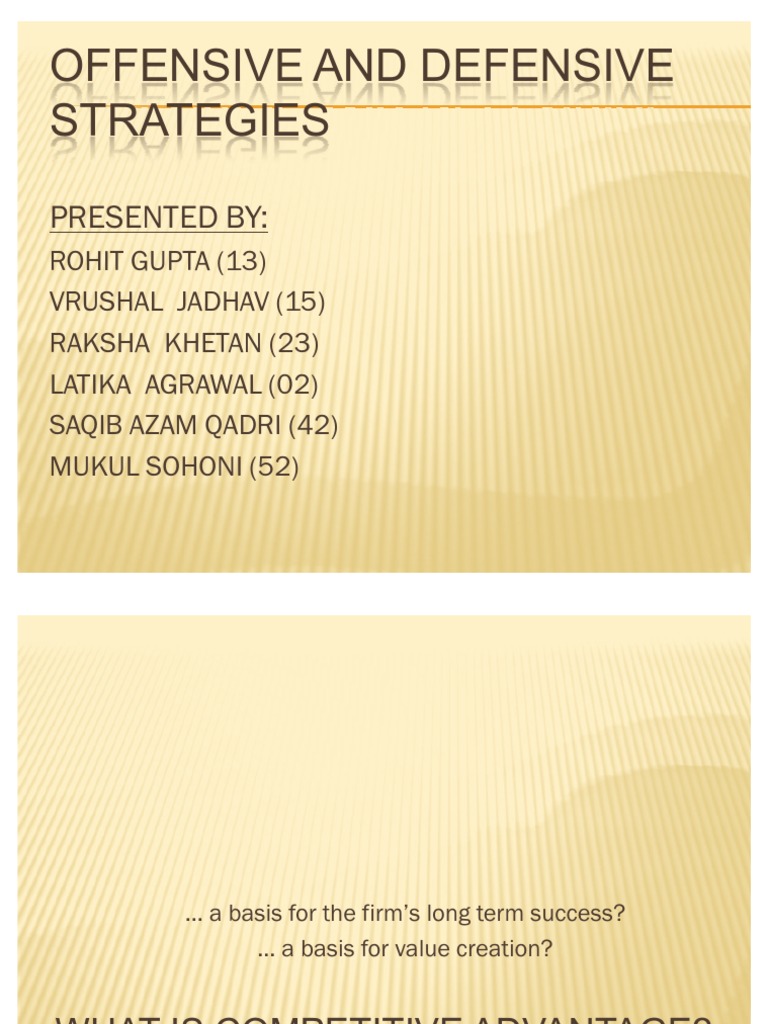 Offensive Defensive Strategies | PDF | Business