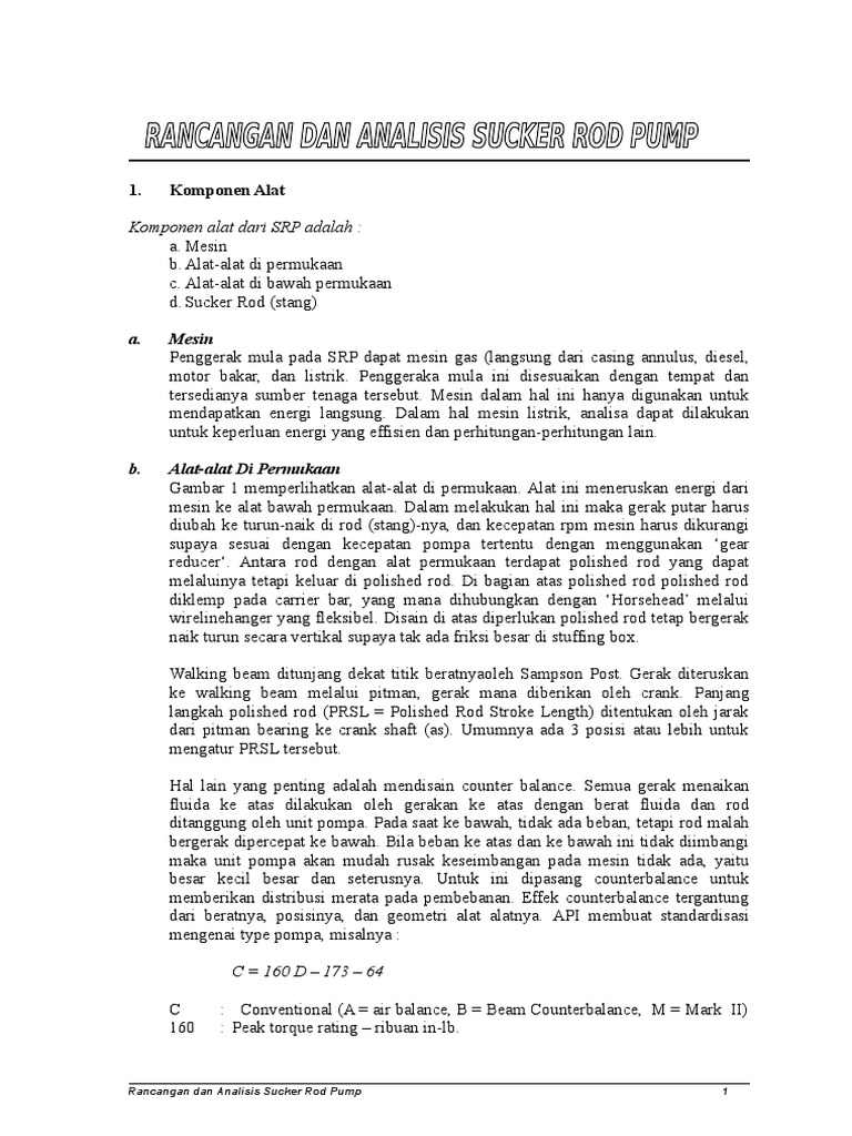 Komponen dan Desain SRP Pompa | PDF