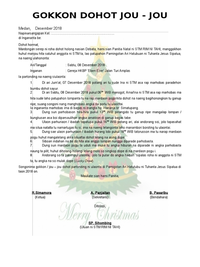 Undangan Panitia Natal STM Rimnitahi | PDF