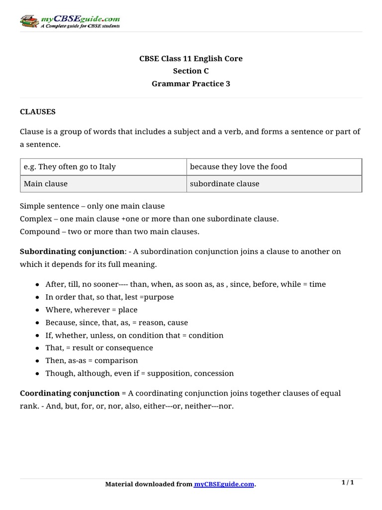 11 English Keynotes Section C Grammar 3 | PDF