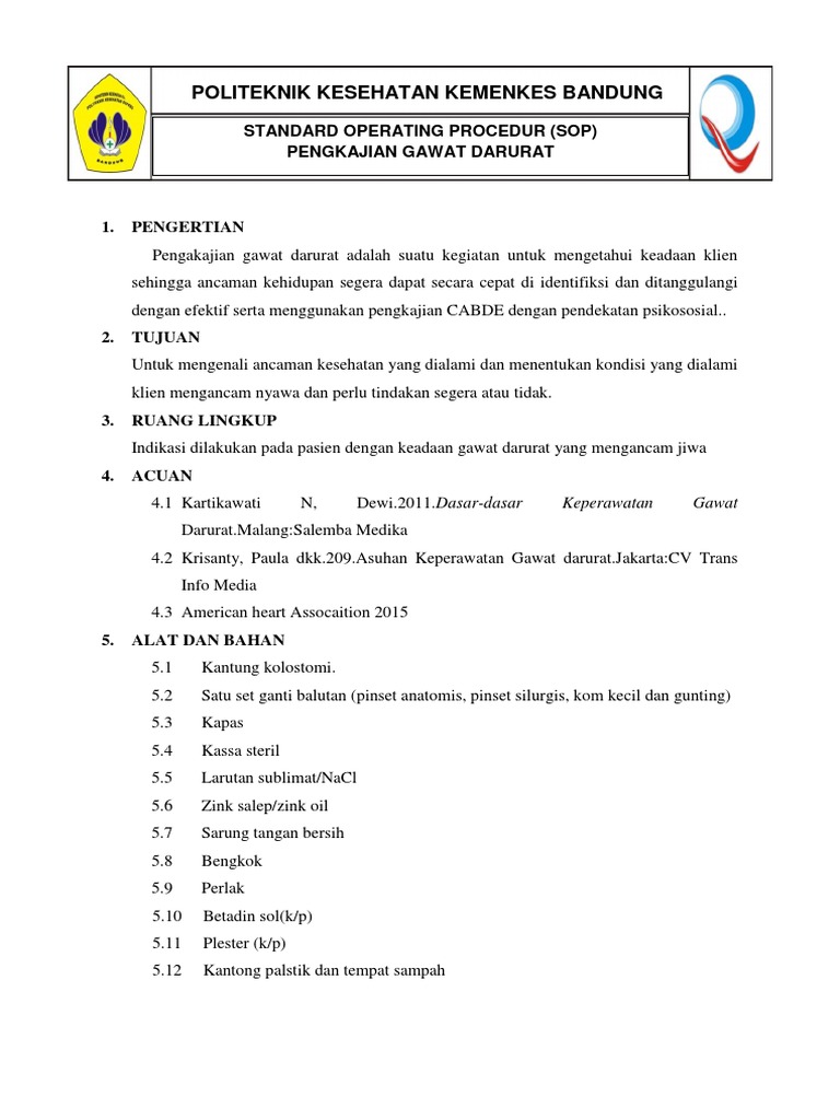 Sop Pengkajian Gadar | PDF