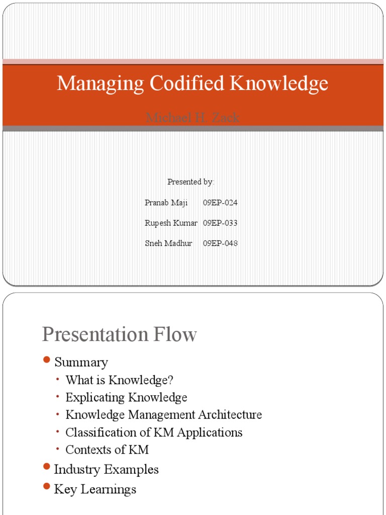Managing Codified Knowledge | PDF | Knowledge Management | Knowledge