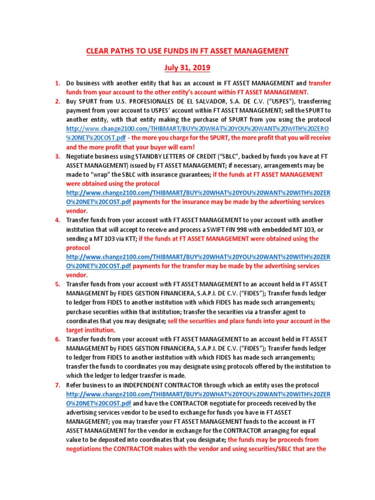 Clear Paths To Use Funds in FT Asset Management | PDF | Securities ...