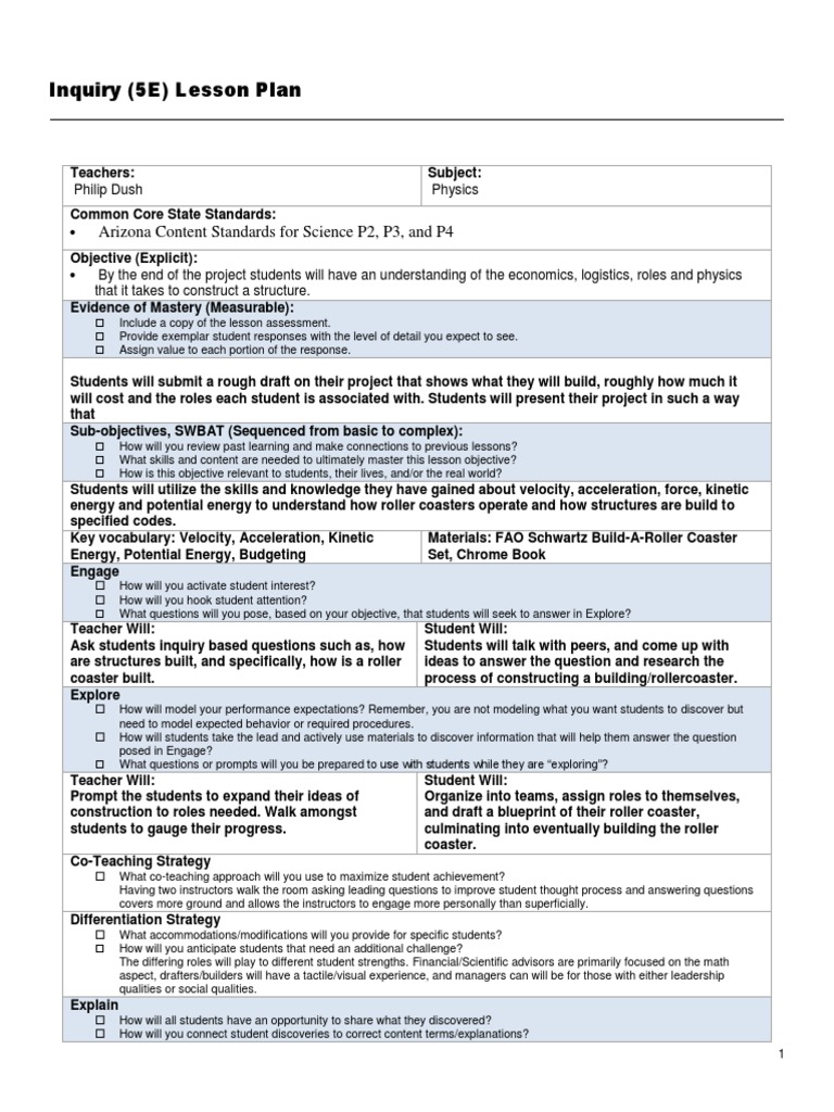 Inquiry-Based Lesson Plan | PDF | Lesson Plan | Science