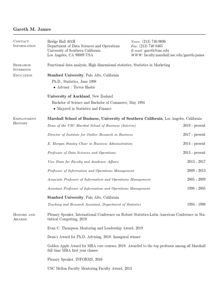 An Example For A CV | PDF | Data Analysis | Statistics